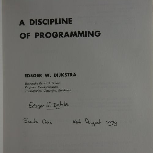 Discipline of Programming, A de Edsger Dijkstra | 9780132158718 | World of Books