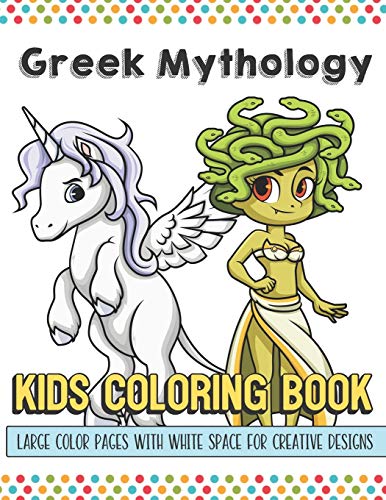 Greek Mythology Kids Coloring Book Large Color Pages With White Space ...