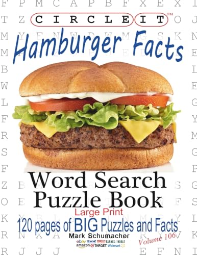 Circle It, Hamburger Facts, Large Print, Word Search, Puzzle Book By ...