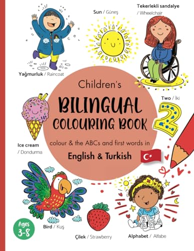 Children's Bilingual Coloring Book English & Turkish: Learn the ABCs ...