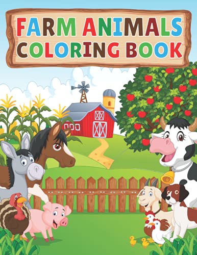 Farm Animals Coloring Book: A Cute Farm Animal Coloring Book for Kids ...