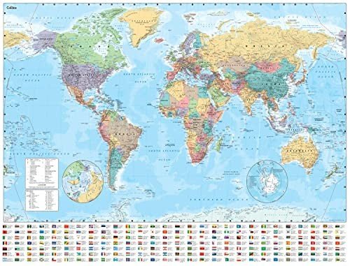 Collins World Wall Laminated Map By Collins Maps | World of Books GB