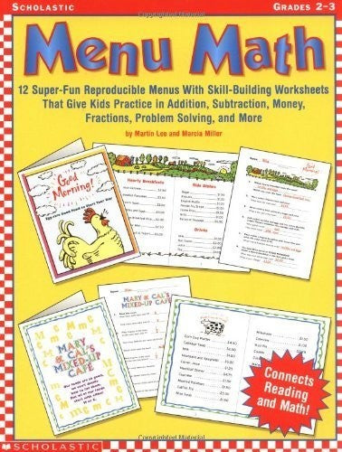 Menu Math: Super-Fun Reproducible Menus With Skill-Building Worksheets ...