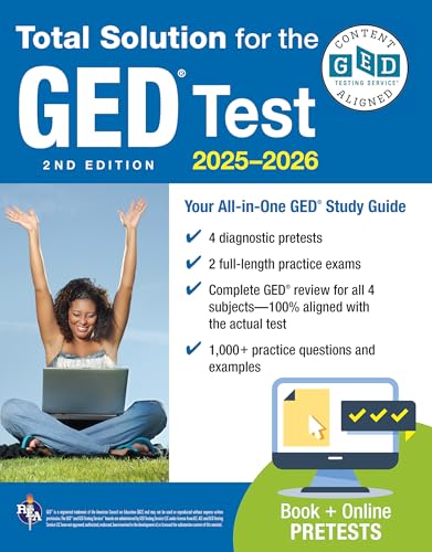 GED Total Solution, for the 2024-2025 GED Test, 2nd Edition By Laurie ...