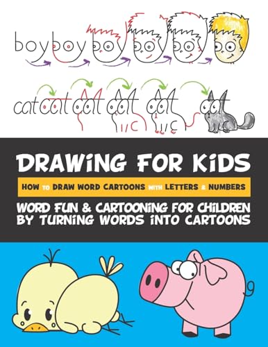 Drawing for Kids How to Draw Word Cartoons with Letters & Numbers By ...