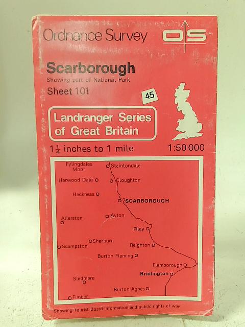 Ordnance Survey Map Of Scarborough Showing Part Of National Park ...