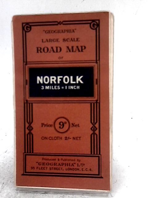 Geographia - Large Scale Road Map of Norfolk 3Miles = 1 Inch| Old ...