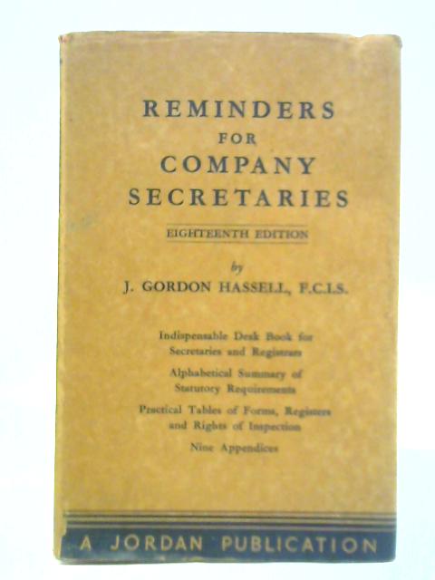 Reminders for Company Secretaries | Old & Rare at World of Books US
