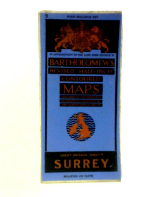 Bartholomew's Revised "Half-Inch" Contoured Maps. Sheet 9. Surrey| Old ...