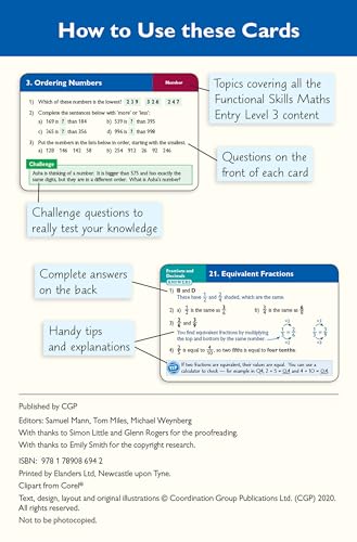 Functional Skills Maths Revision Question Cards - Entry Level 3 By Cgp ...