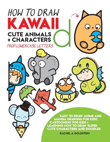 How to Draw Kawaii Cute Animals + Characters from Lowercase Letters By ...