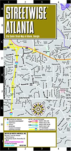 Streetwise Map Atlanta - Laminated City Center Street Map of Atlanta By ...