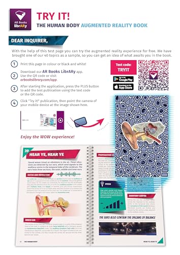 Book with magical augmented reality on the human body, 40 anatomy ...