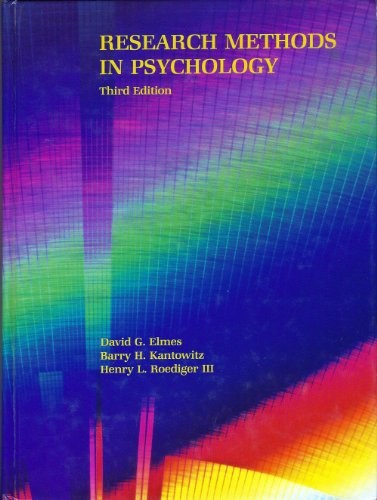 Research Methods in Psychology By David G Elmes | World of Books