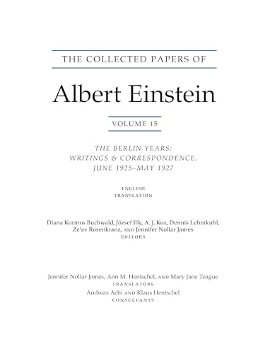 The Collected Papers of Albert Einstein, Volume 15 (Translation ...