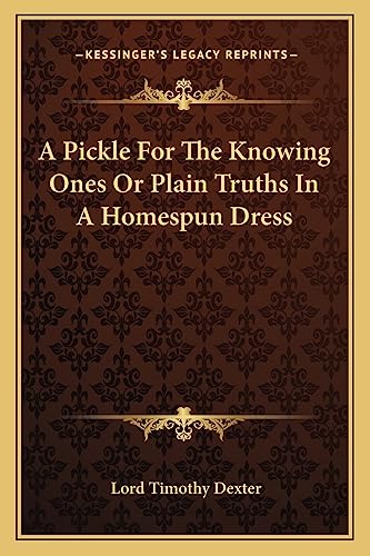 A Pickle For The Knowing Ones Or Plain Truths In A Homespun Dress By ...