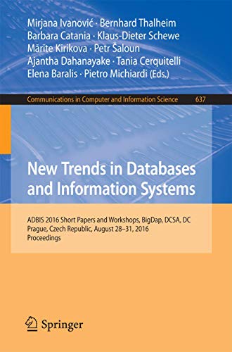 New Trends in Databases and Information Systems By Mirjana Ivanovic ...