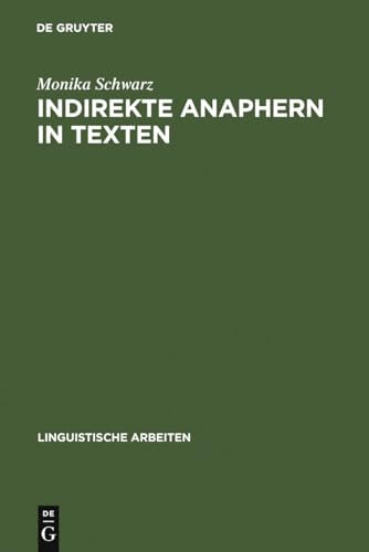 Indirekte Anaphern in Texten By Monika Schwarz | World of Books