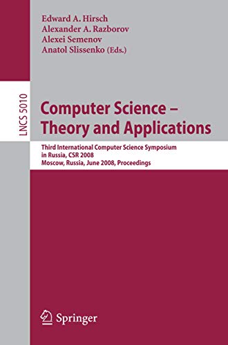 Computer Science - Theory and Applications By Edward A Hirsch | World ...