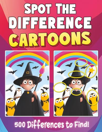 Spot the Difference Book for Kids Ages 8-12: Cartoons: 500 Differences ...