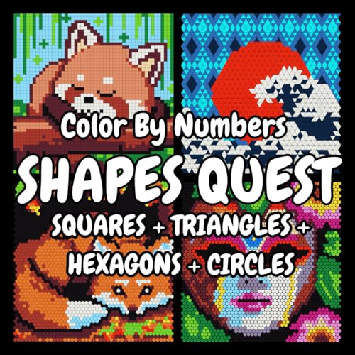 QUEST Color By Numbers: Squares + Triangles + Hexagons + Circles ...