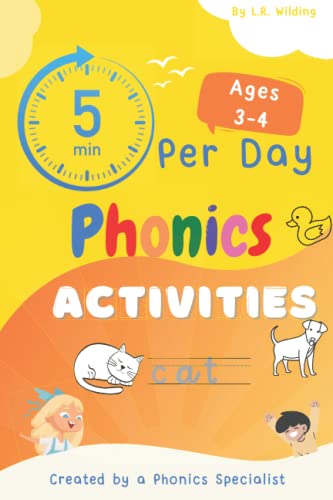 5 Minute Phonics Activity Book For Children Ages 3-4 Years: A Fun ...