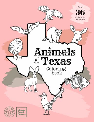 Animals of Texas Coloring Book: Over 36 Cute Texas Animals And Nature ...