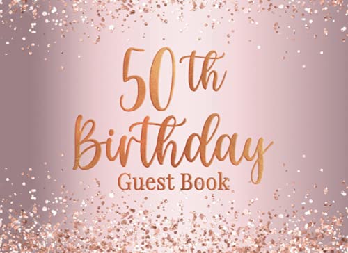 50th Birthday: 50th Birthday Party Notes and Wishes Guest Book - Rose ...