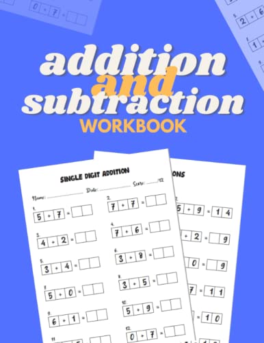 Addition and subtraction workbook: Easy Add and Subtract practice with ...