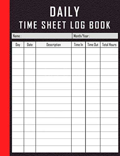 Daily Time Sheet log book: Timesheet Log Book To Record Time | Work ...