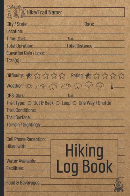 Hiking Log Book: Trail Journal / Memory Book For Adventure Notes ...