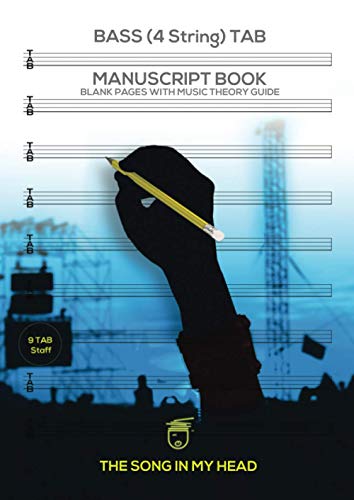 Bass (4 String) TAB Manuscript Book : Blank Pages with Music Theory ...