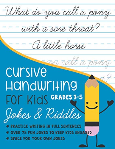 Cursive Handwriting for kids Grades 3 to 5 Jokes and Riddles: Practice ...