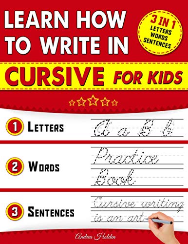 Learn How To Write In Cursive For Kids: 3 in 1 Cursive Handwriting ...