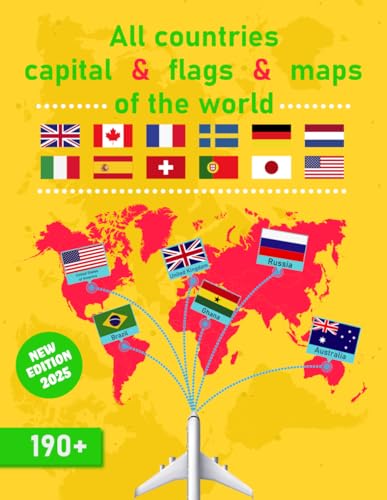 All countries capital flags and maps of the world: 190+ flags of the ...