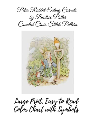 Peter Rabbit Eating Carrots by Beatrix Potter Counted Cross Stitch ...