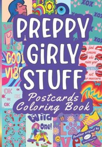Preppy Girly Stuff - Postcards Coloring Book: Create your preppy wall ...