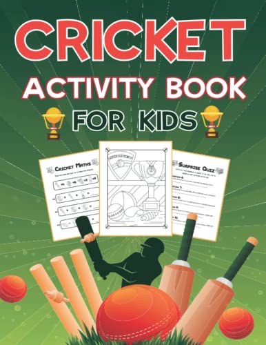 Cricket Activity Book for Kids: Colouring Pages, Secret Coding, Mazes ...
