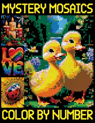 Mystery Mosaics Color By Number: Wonderful Pixel Art Coloring Book ...